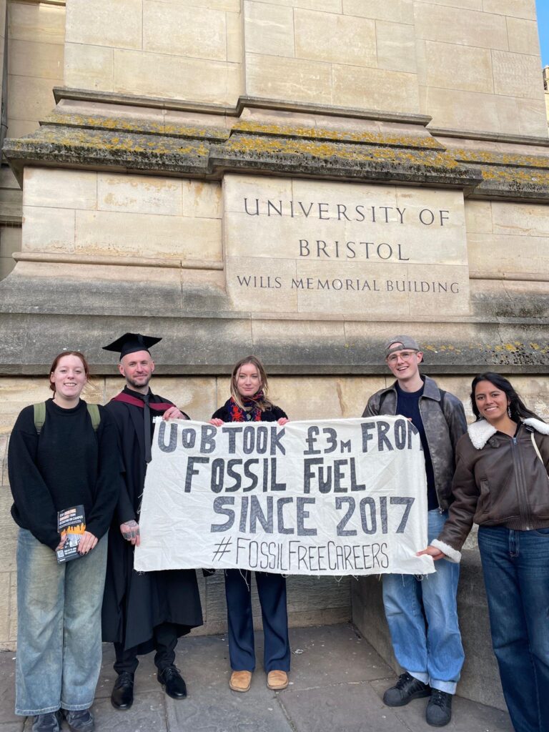 Graduating student protests Bristol University fossil fuel funding